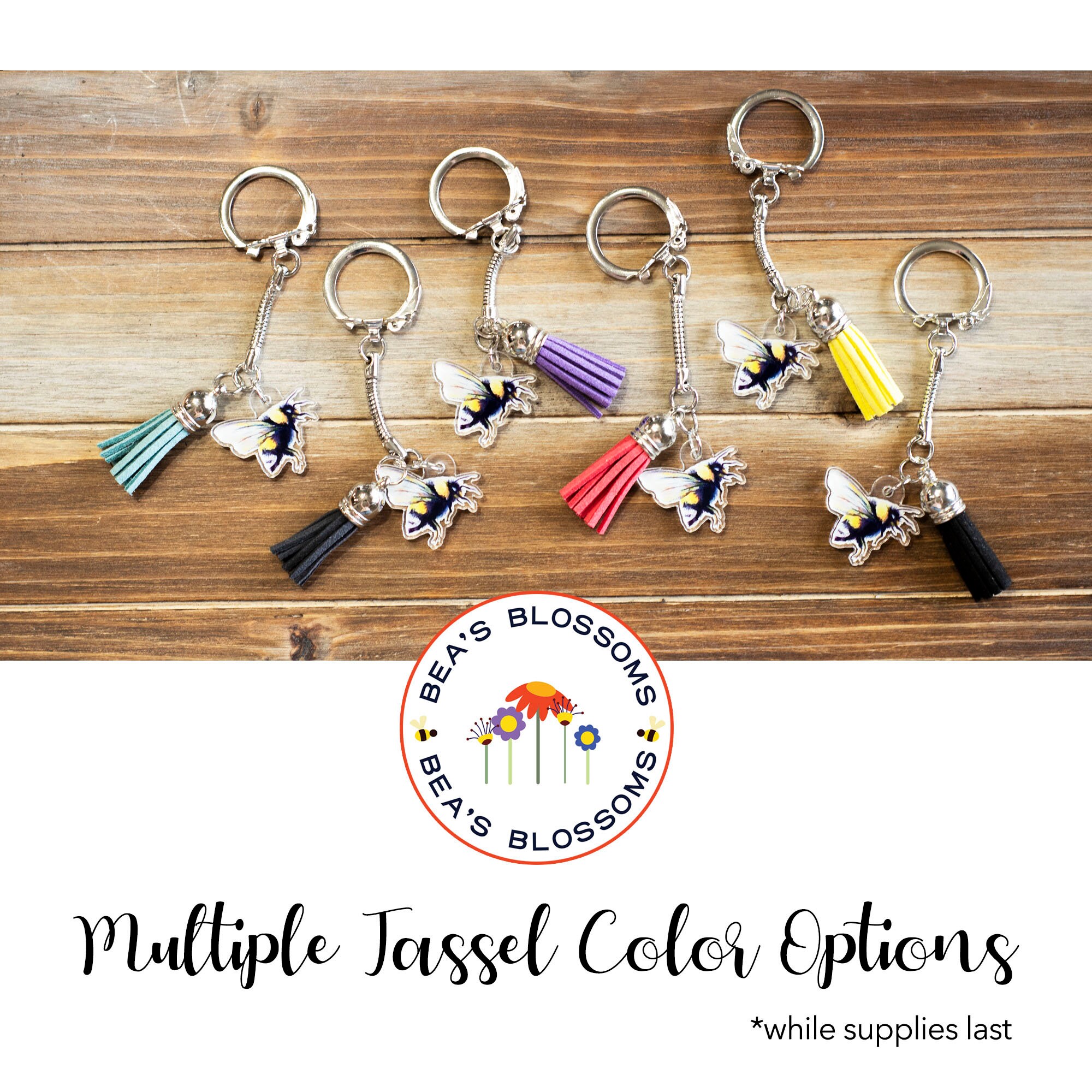 Bee Key Ring Keychain Bumblebee Acrylic Fine Art Bee | Etsy