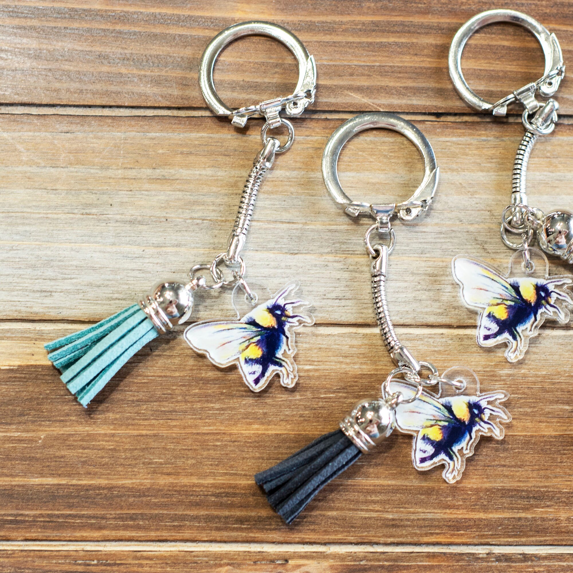 Bee Key Ring Keychain Bumblebee Acrylic Fine Art Bee | Etsy