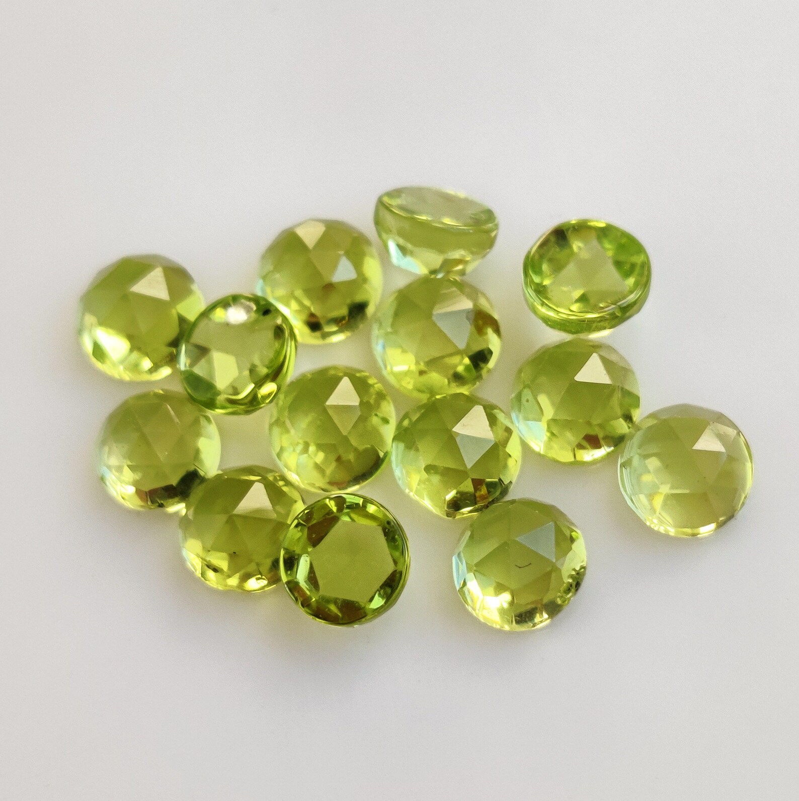 Natural Peridot Rose Cut Round Cabochon / 4MM - 8MM Size / August ...