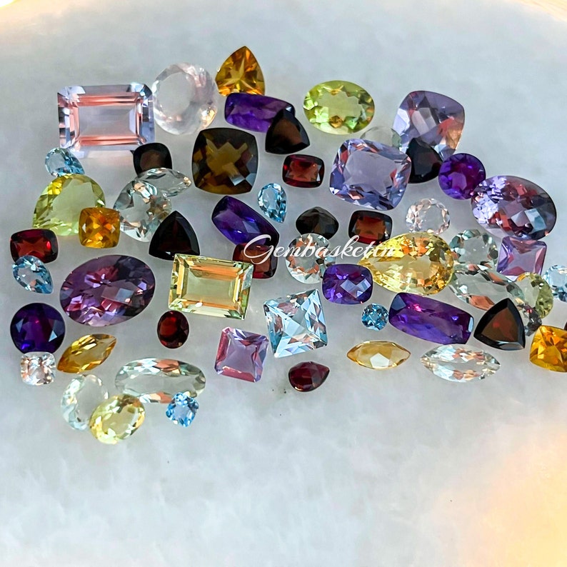 Loose Natural Mixed Semi-precious Gemstones Lot With Multiple - Etsy
