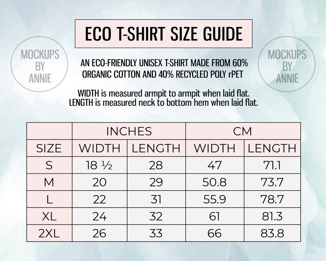 Next Level 4600 Unisex Eco Tee S 2XL Size Chart Printful - Etsy France