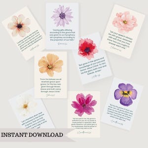 40 Memory Bible Verse Cards on GRACE | Prayer Card | Christian Vision ...