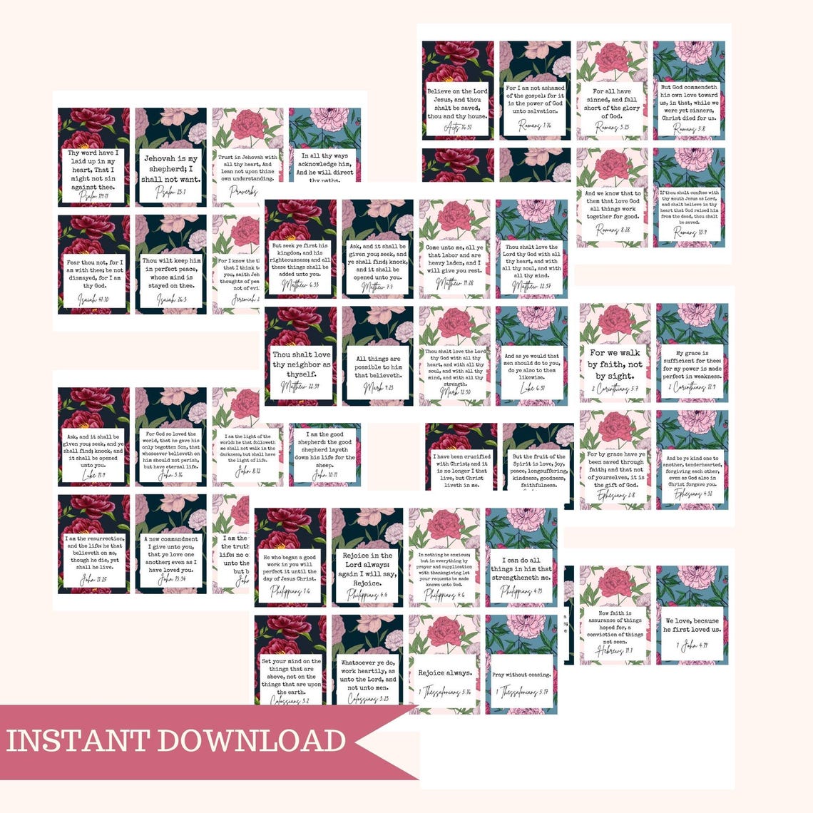 52 Memory Bible Verse Cards | Prayer Cards | Christian Vision Board ...