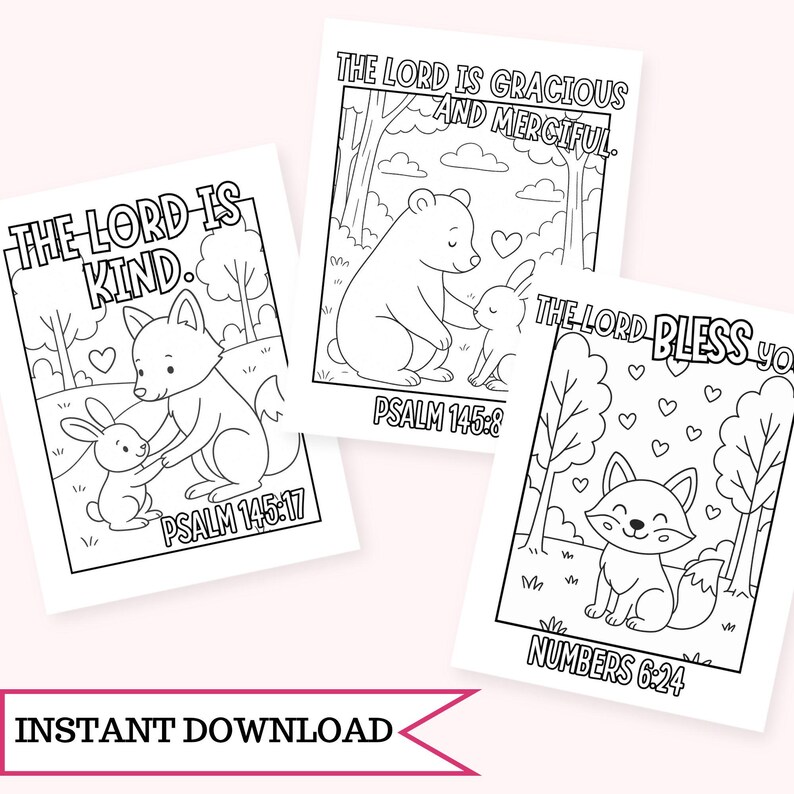Kids Bible Verse Coloring Pages | Love Theme, Woodland Animals ...