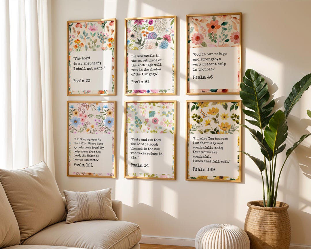 Christian Gallery Set of 6 | Bible Verse Wall Art | Scripture Printable ...