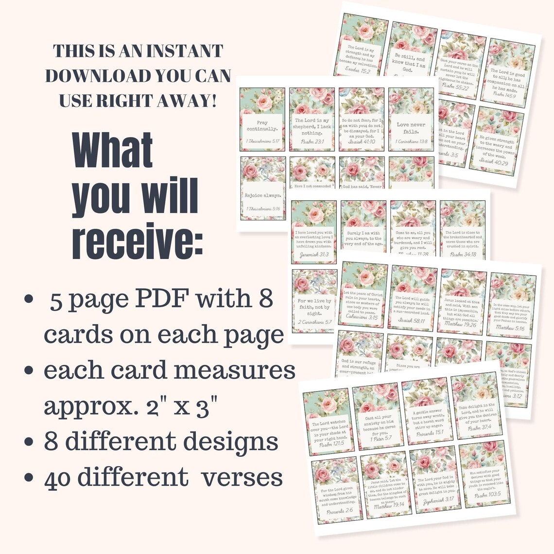 40 Memory Bible Verse Cards for MOM| Prayer Card | Christian Vision ...