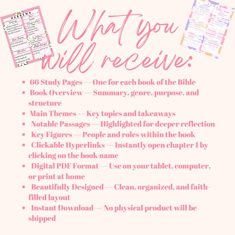 66-book Bible Study Guide Printable | Hyperlinked Study Sheets for Each ...