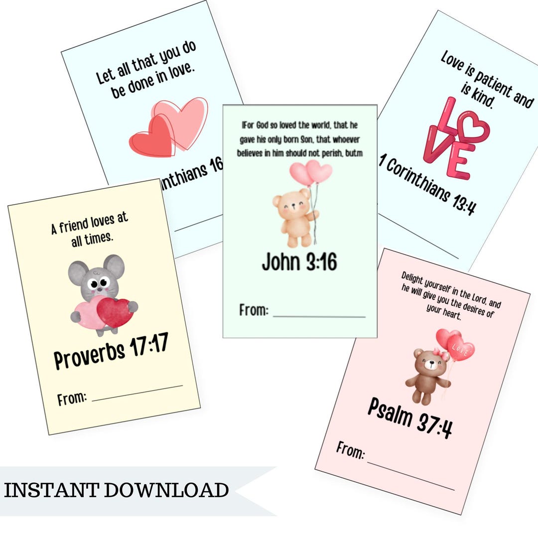 Christian Valentine's for Kids | Bible Verse Valentine Cards ...