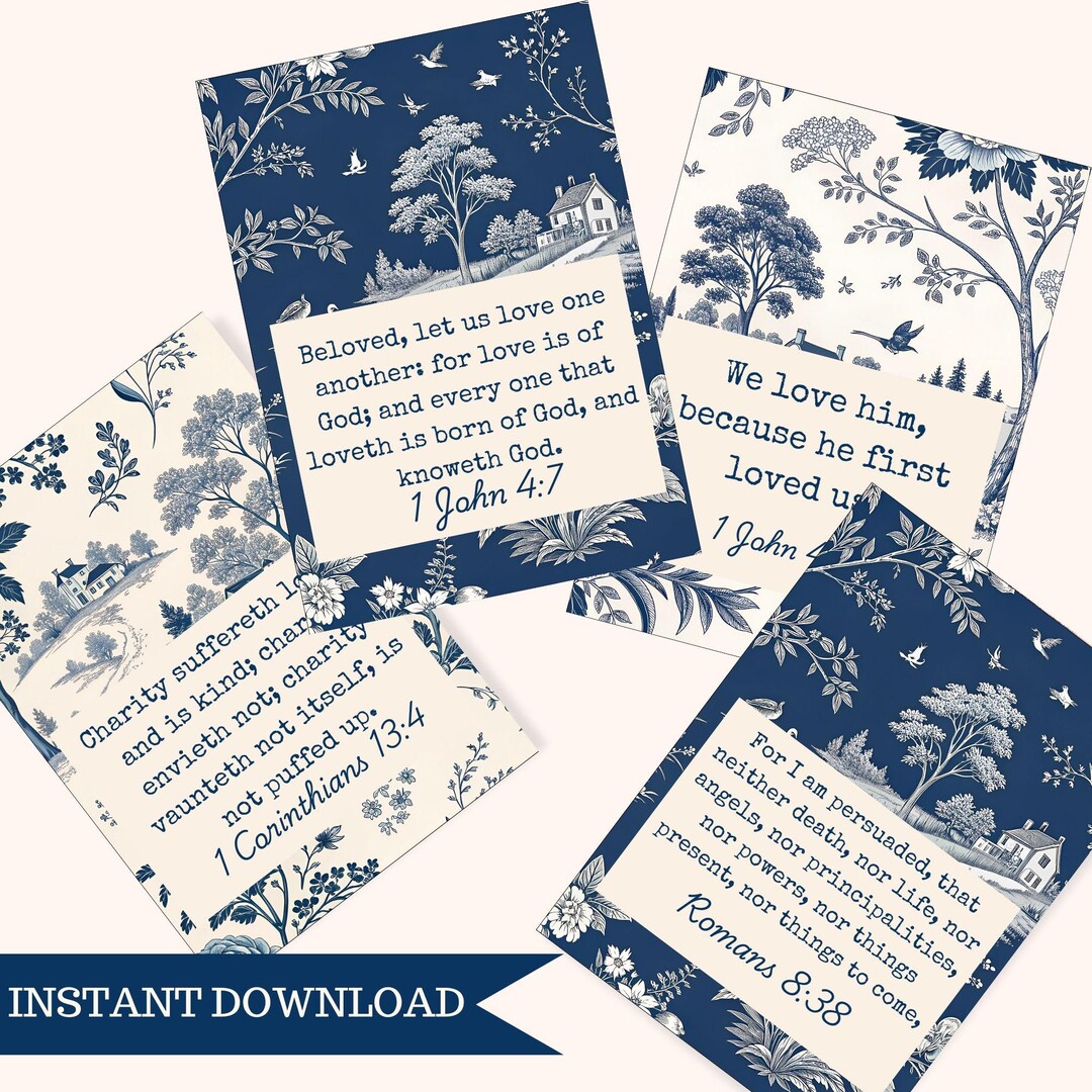 40 KJV Memory Bible Verse Cards on LOVE| Prayer Card | Christian Vision ...