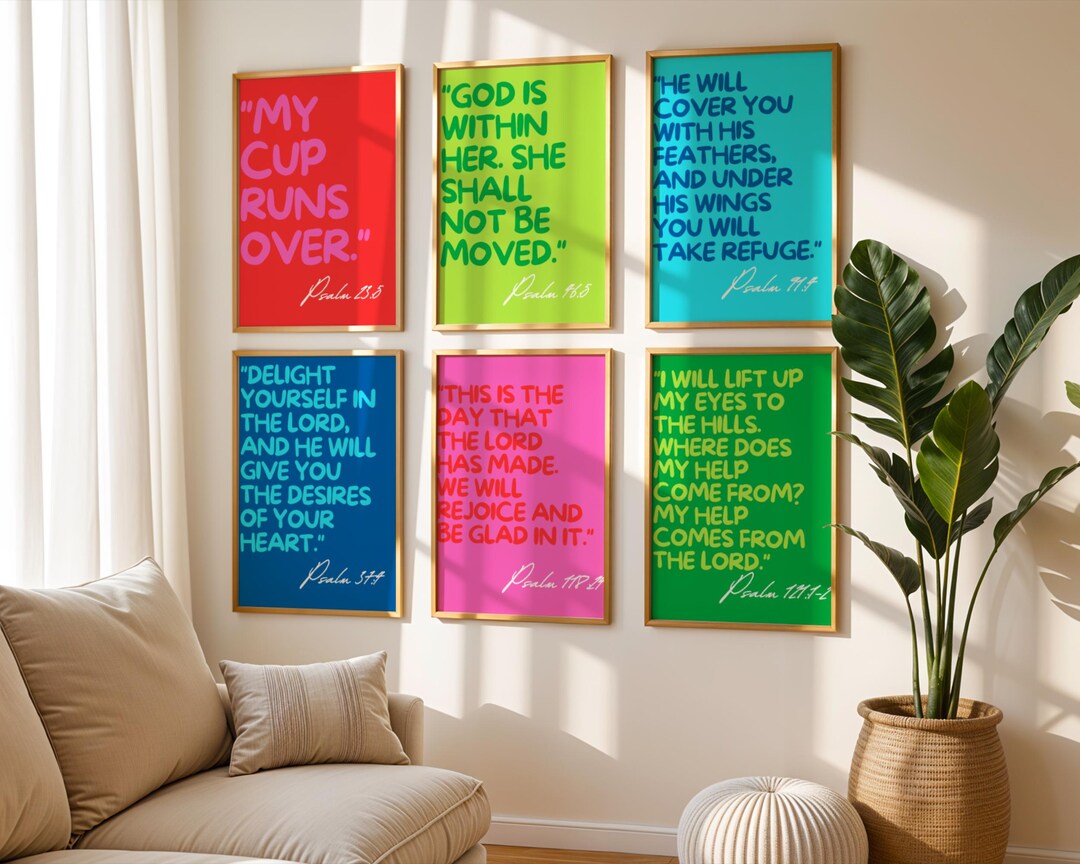 Christian Gallery Set of 6 Psalms | Bible Verse Wall Art | Scripture ...