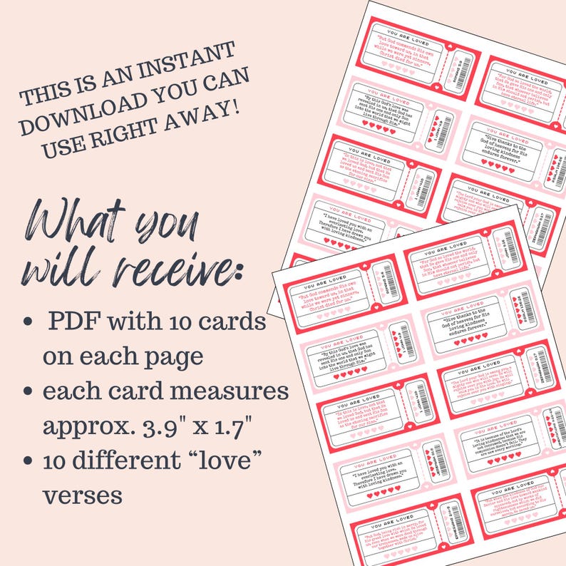 Christian Valentine Cards | Bible Verse Tickets | Scripture Valentine ...
