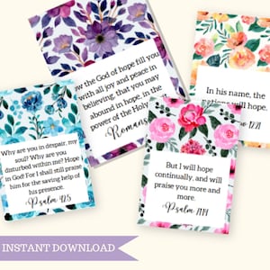 40 Memory Bible Verse Cards | Verses on HOPE Prayer Card | Christian ...