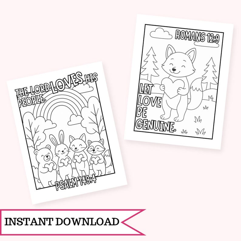 Kids Bible Verse Coloring Pages | Love Theme, Woodland Animals ...