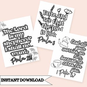24 Bible Verses Coloring Pages | Sunday School Activity | Christian ...