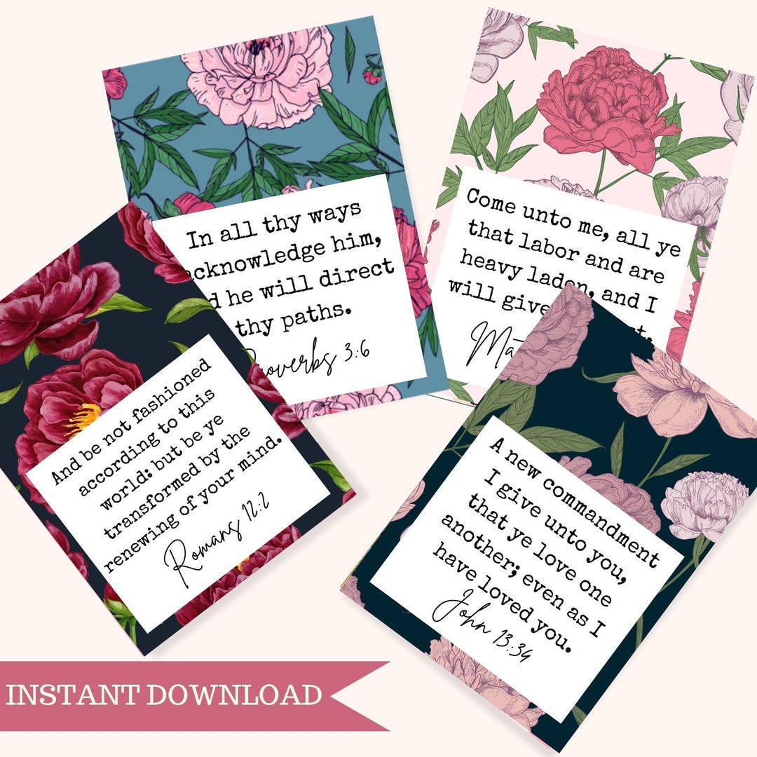 52 Memory Bible Verse Cards | Prayer Cards | Christian Vision Board ...