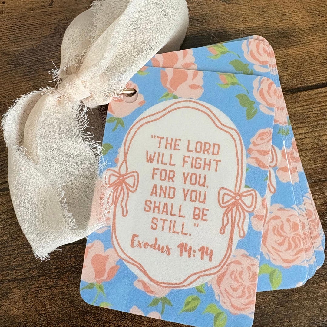 40 Memory Bible Verse Cards, Foundational Prayer Card, Christian Vision ...