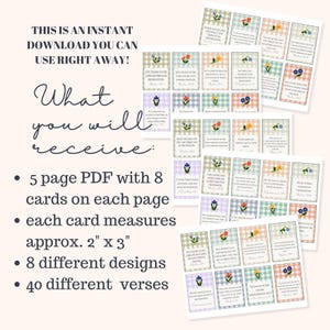 40 Memory Bible Verse Cards on Gratitude | Prayer Card | Christian ...