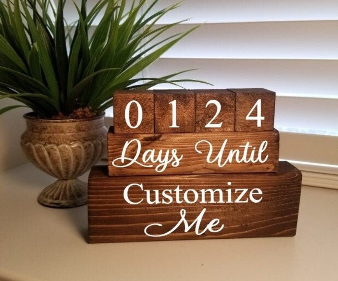 Custom Countdown Blocks - Personalized Countdown Blocks - Weeks/days ...
