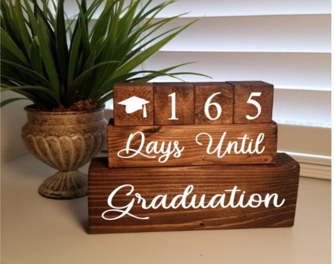 Graduation Countdown Blocks Back to School Gift Graduation Gift High ...