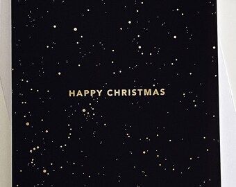 Gold Christmas Card | Etsy