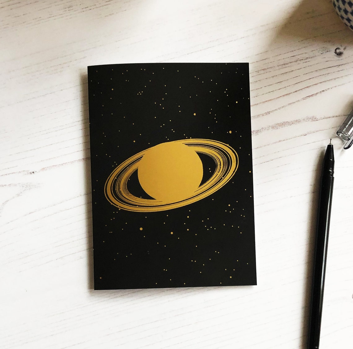 Gold Foil Saturn Greeting Card | Etsy