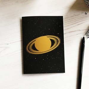 Gold Foil Saturn Greeting Card - Etsy