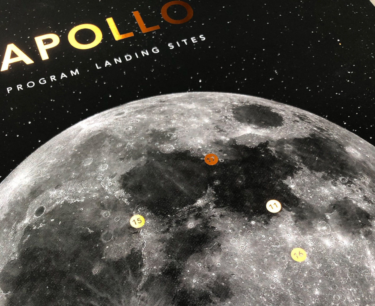 Apollo Moon Landing Site Poster With Foil Print A3 Unframed - Etsy UK