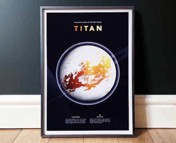 Copper Foil Titan Moon Poster A3 Unframed - Etsy