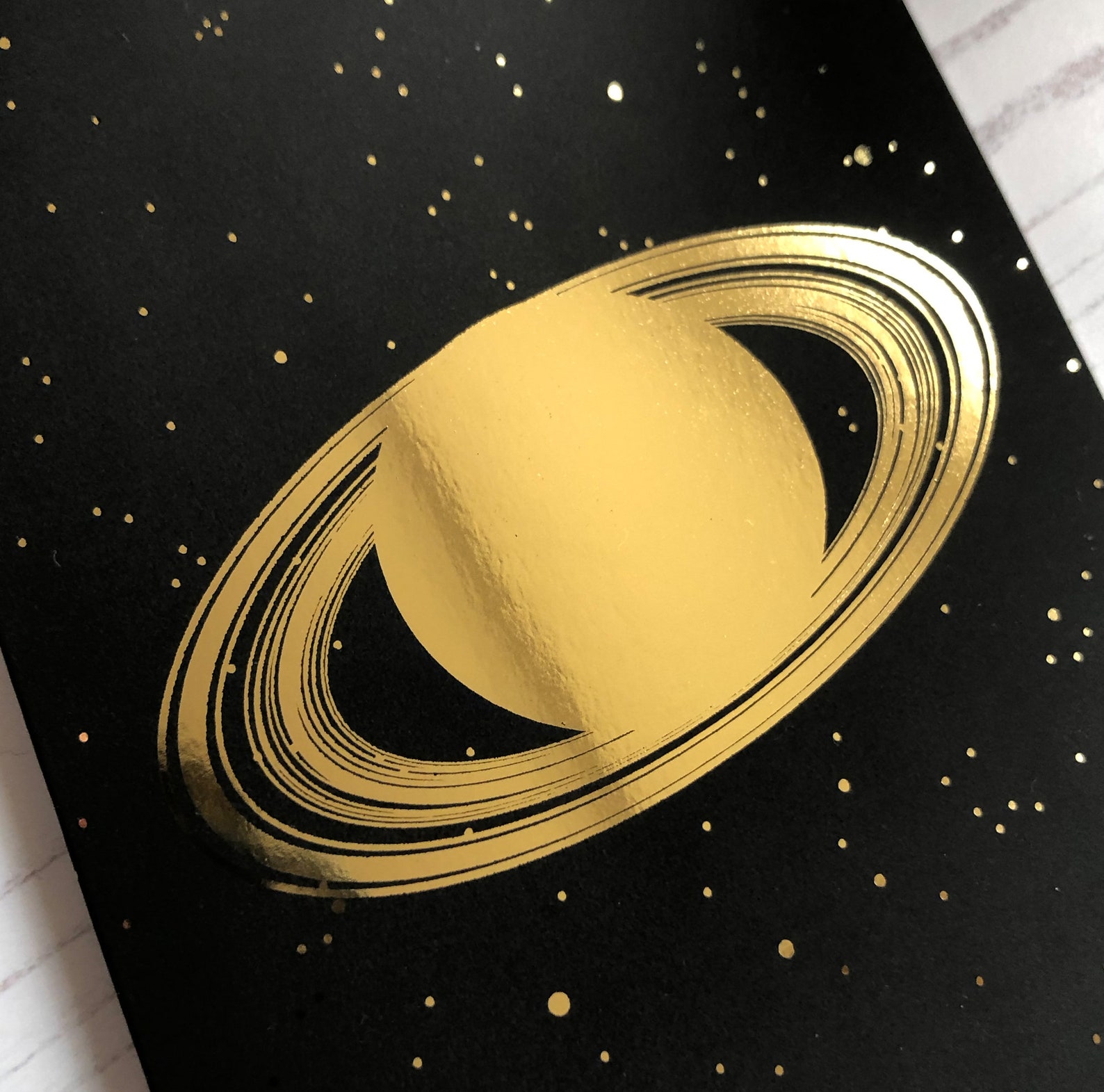 Gold Foil Saturn Greeting Card | Etsy
