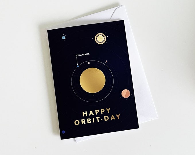 Happy Orbit Day Birthday Solar System Card A6 - Etsy