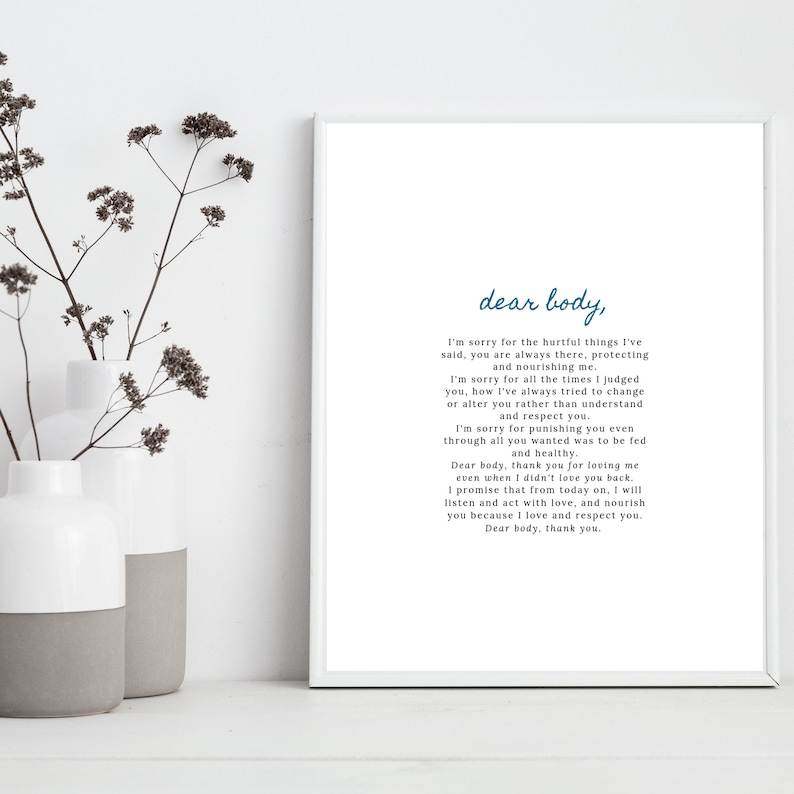 Dear Body, Thank You.. Quotes by Tiffany Moule - Etsy
