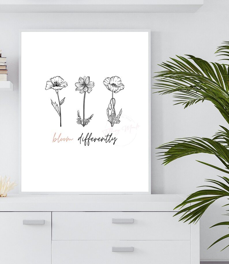 Bloom Differently Self Love Print Downloadable Print - Etsy