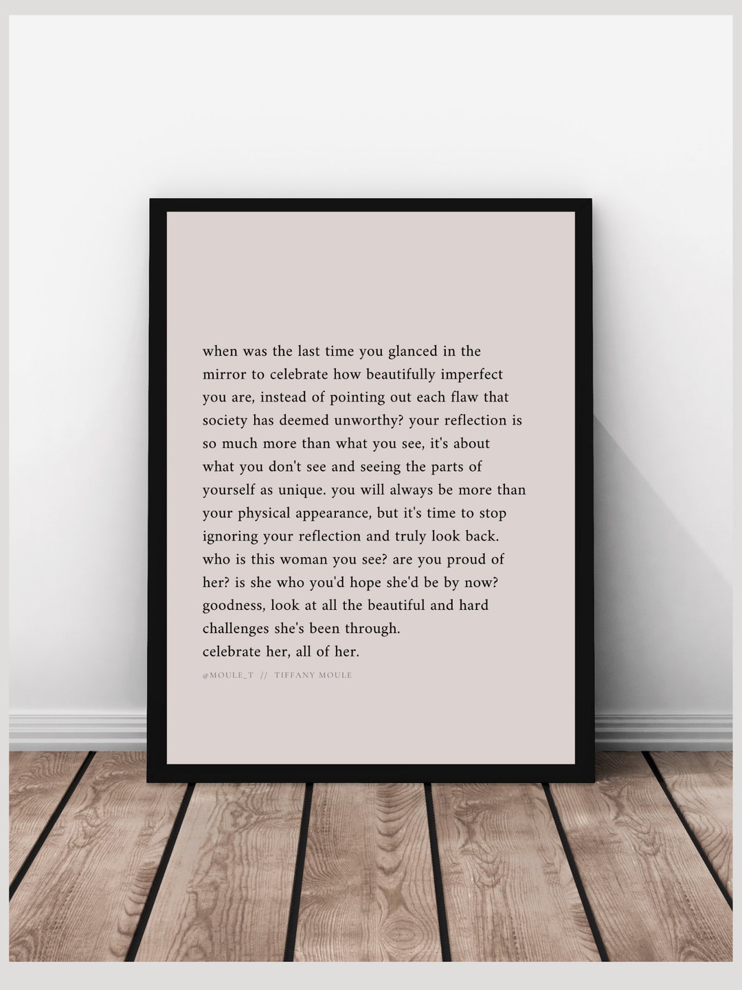 Celebrate Yourself- Self Reflection Quote- by Tiffany Moule - Etsy