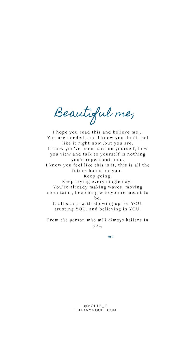Beautiful Me Quote - by Tiffany Moule - Etsy