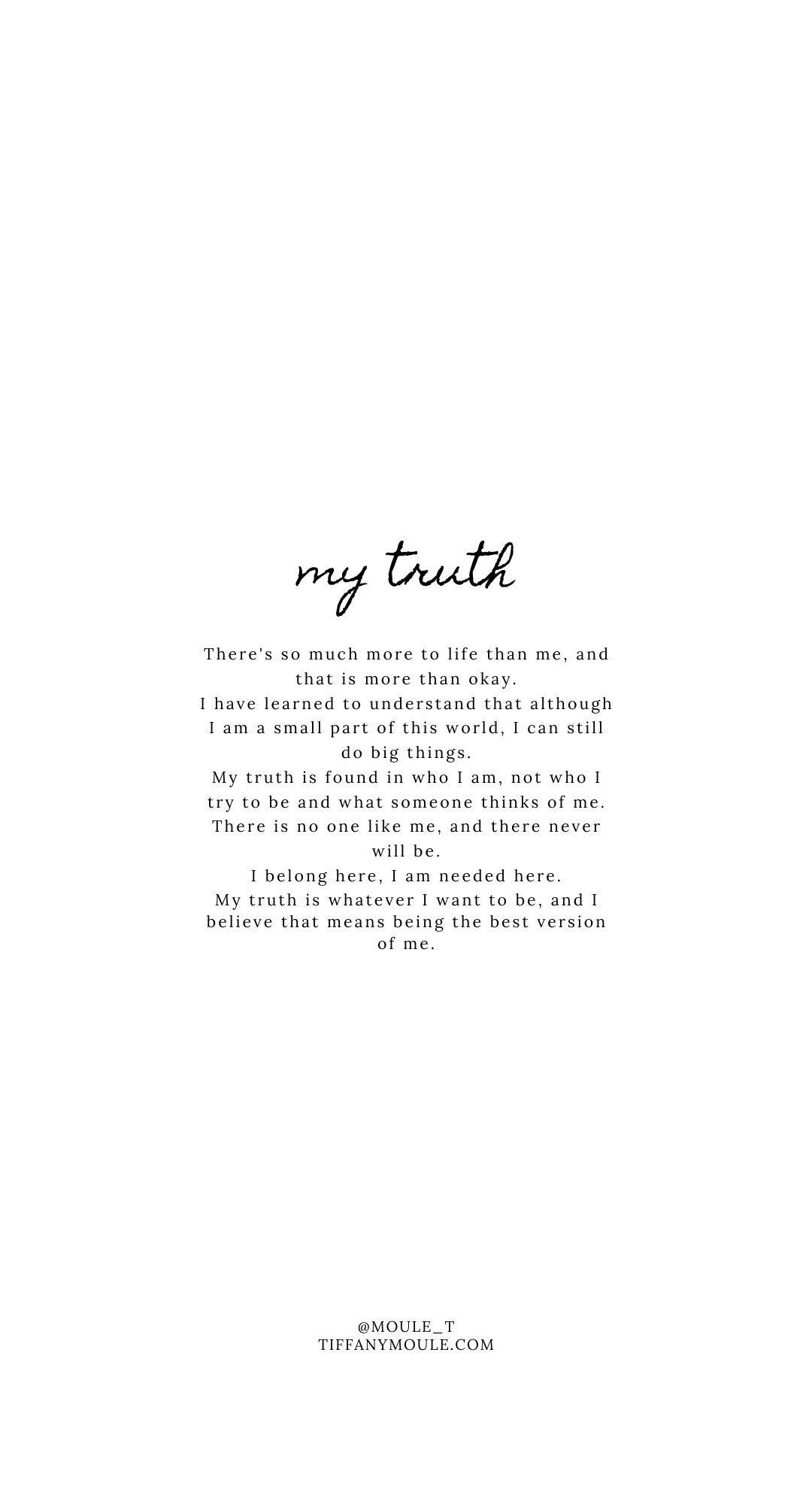 My Truth Quote by Tiffany Moule - Etsy