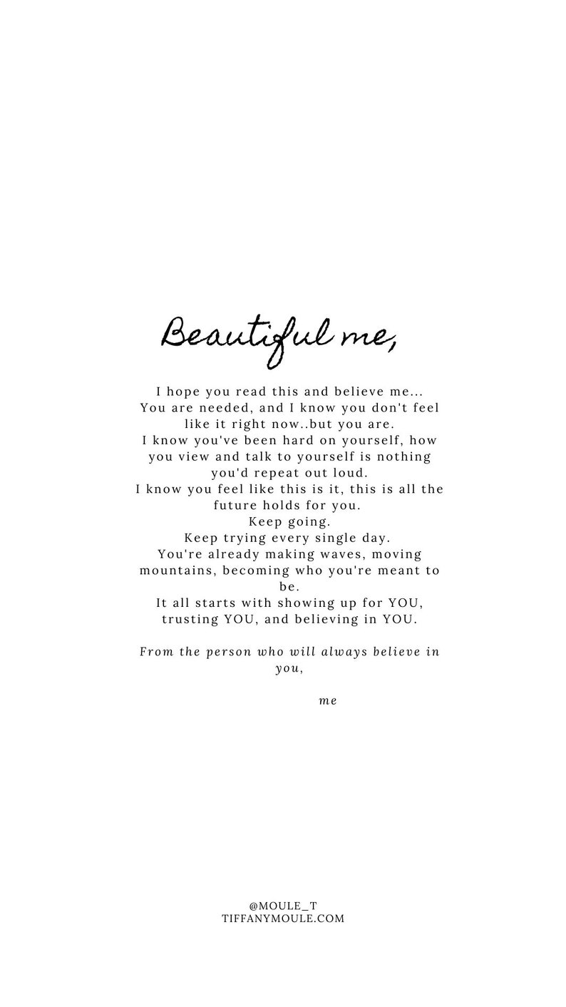 Beautiful Me Quote - by Tiffany Moule - Etsy