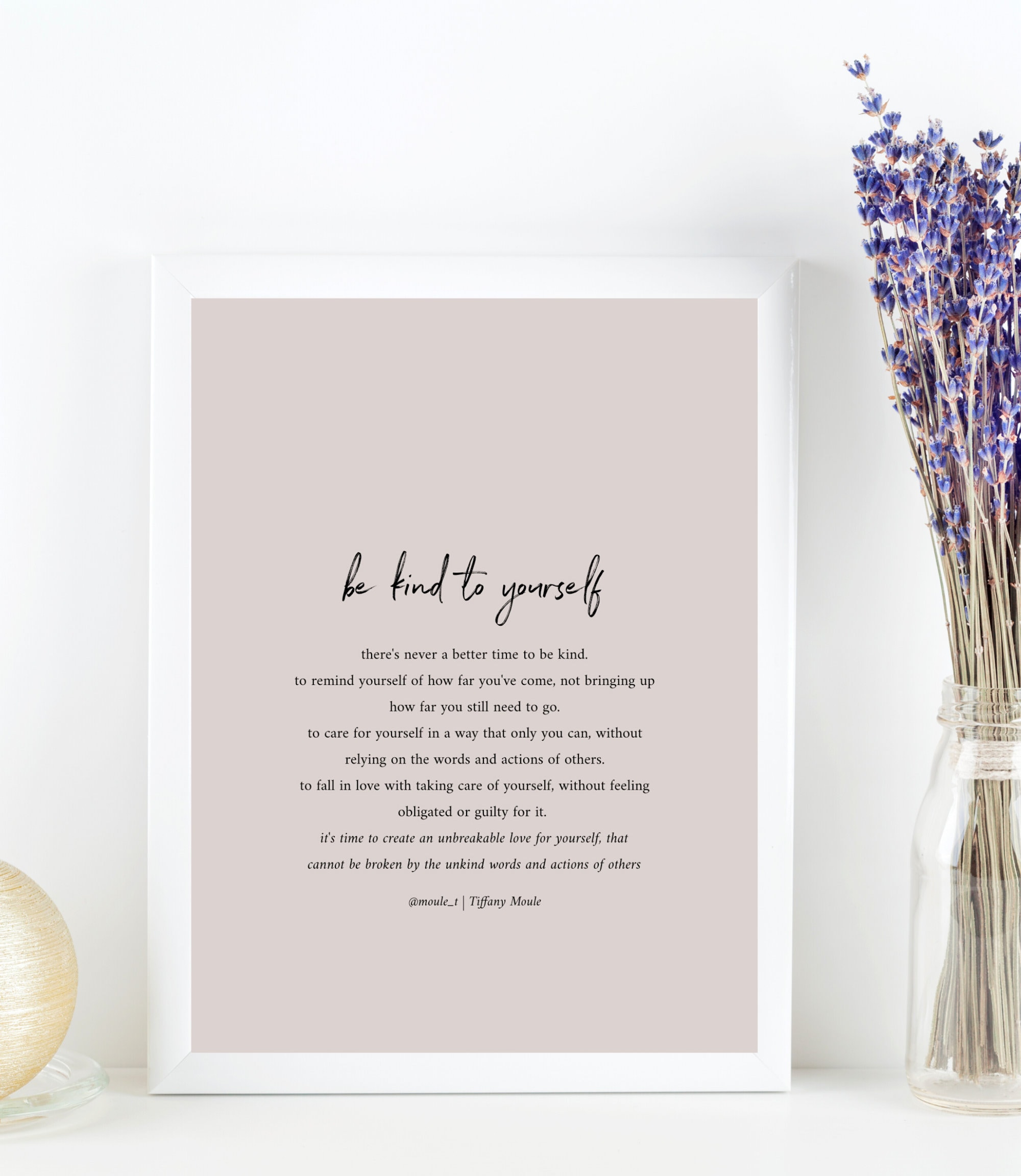 Be Kind to Yourself PRINT (digital) Quote by Tiffany Moule - Etsy