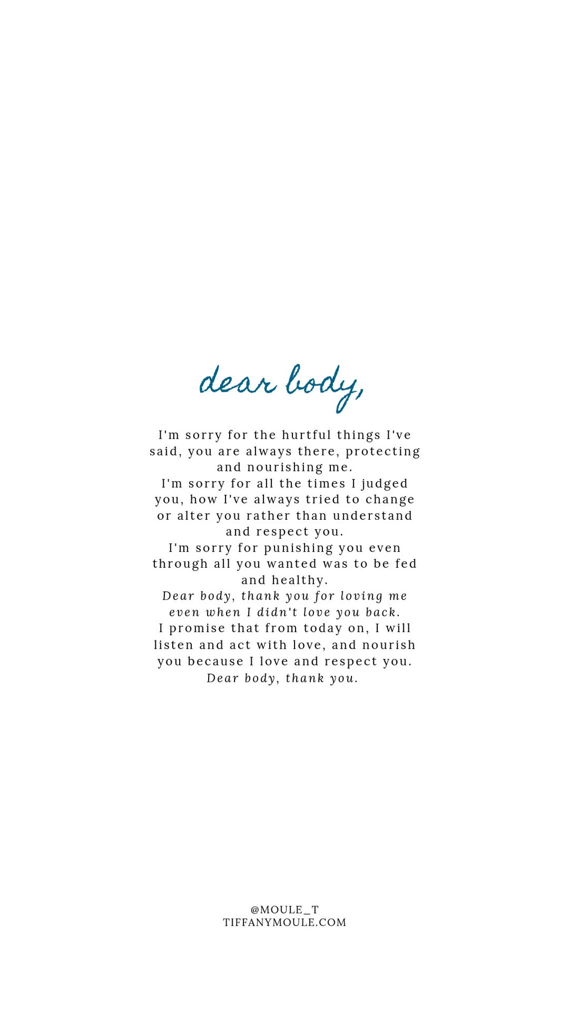 Dear Body, Thank You.. Quotes by Tiffany Moule - Etsy
