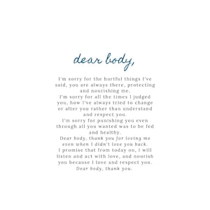 Dear Body, Thank You.. Quotes by Tiffany Moule - Etsy