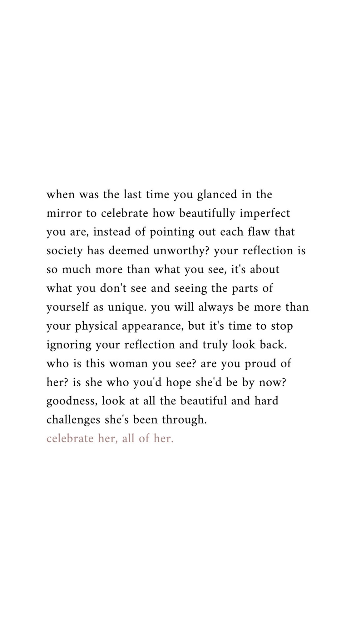Celebrate Yourself- Self Reflection Quote- by Tiffany Moule - Etsy
