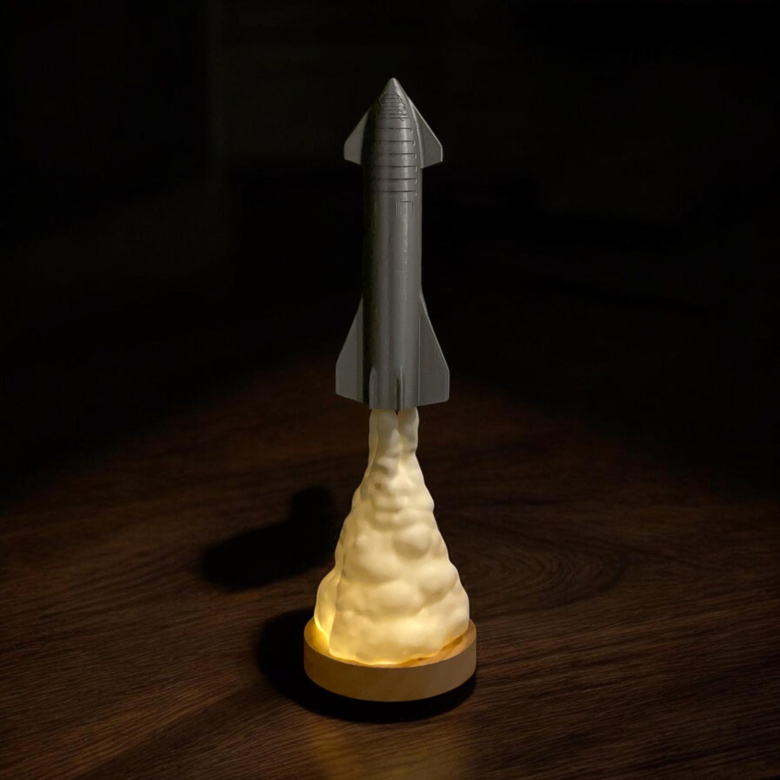 Spacex Starship Launch Lamp: Wooden Base Night Light - Etsy