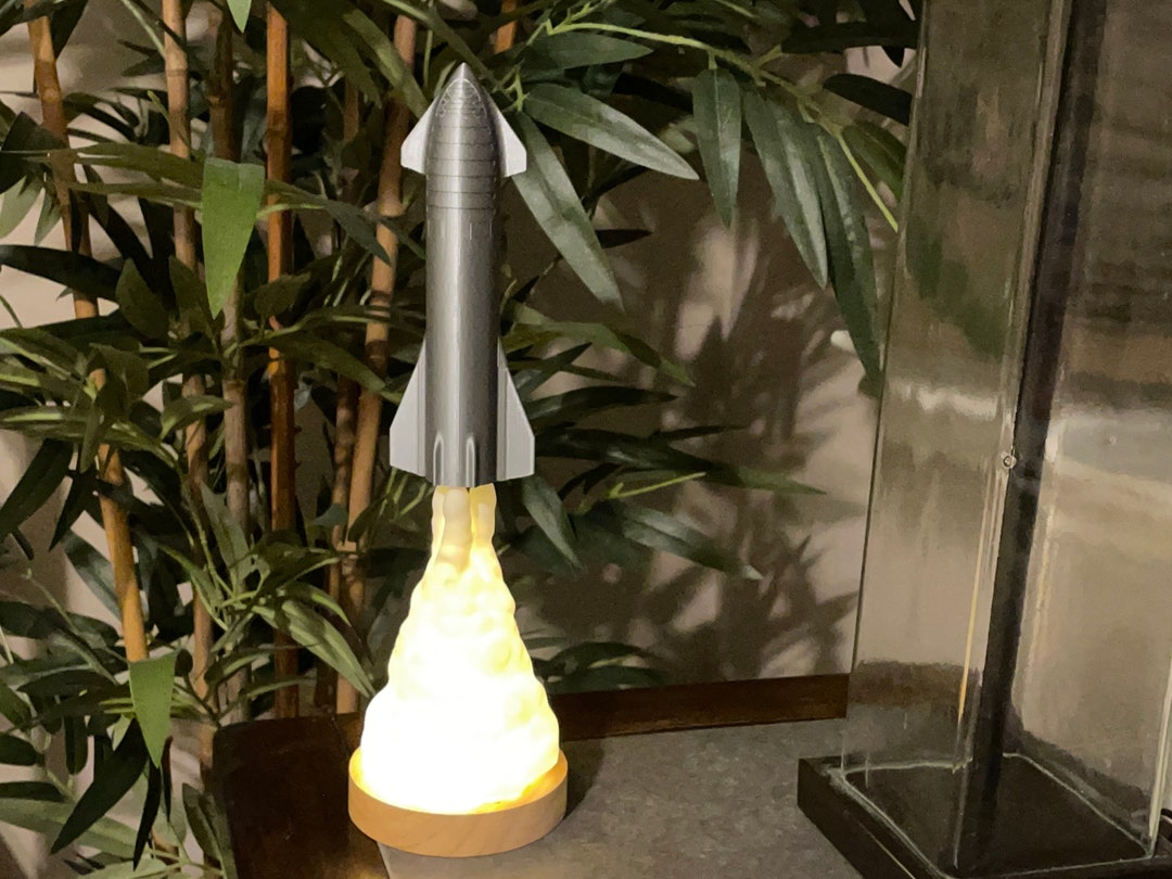 Starship Nightlight Launch Lamp Decor Space X Starship Lamp Gift for ...