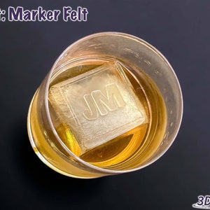 Custom 2in Monogram Ice Cube Mold | Whiskey Cocktail Gift for Him ...
