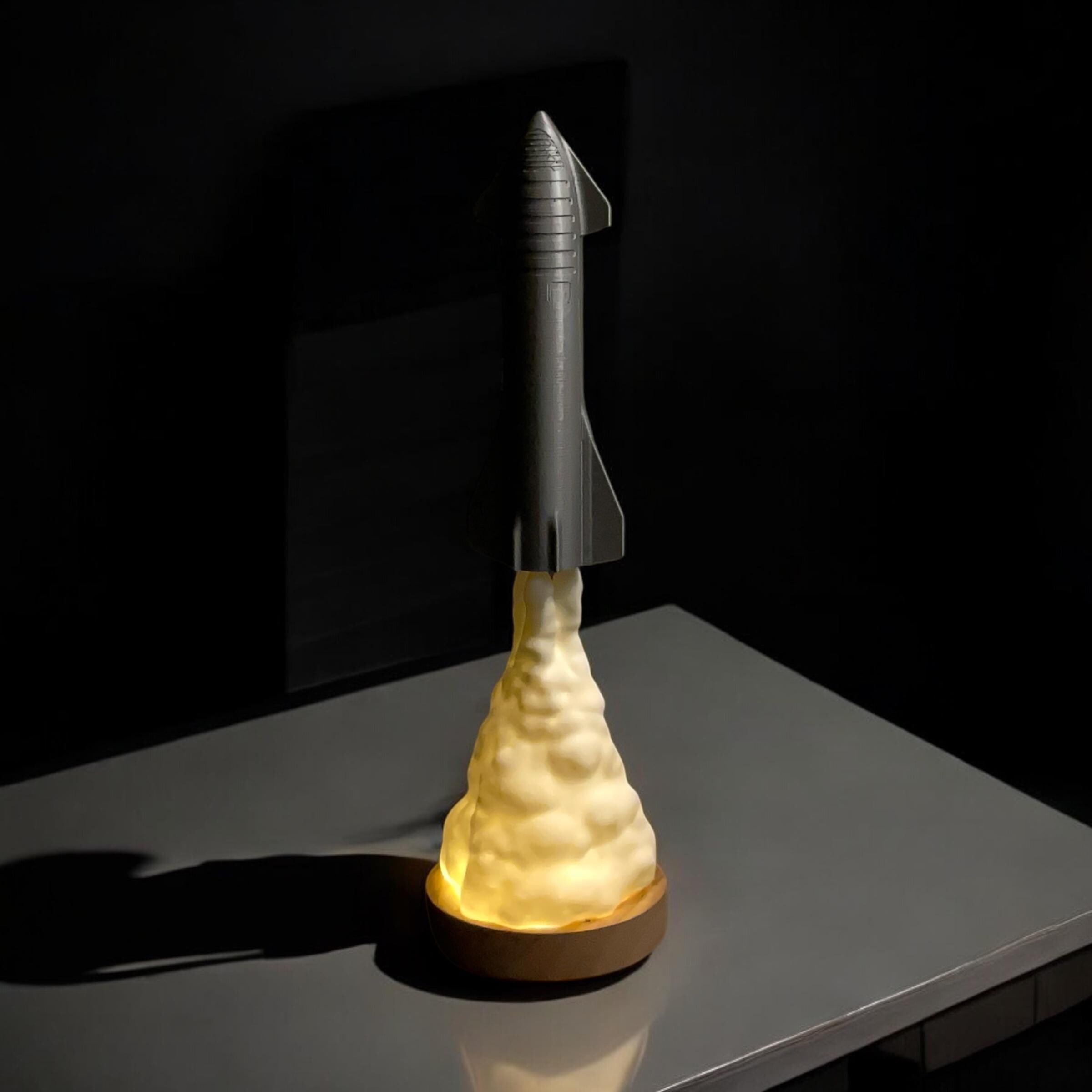 Spacex Starship Launch Lamp: Wooden Base Night Light - Etsy