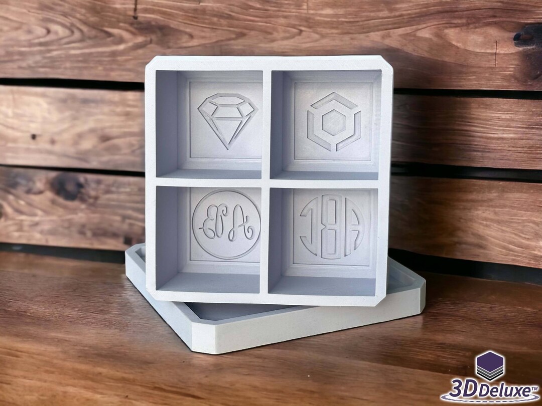 Custom 2in Monogram Ice Cube Mold For Whiskey Cocktails And Him