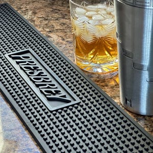 Personalized Silicone Bar Runner Mat | Custom Barware Gift | Home Bar ...