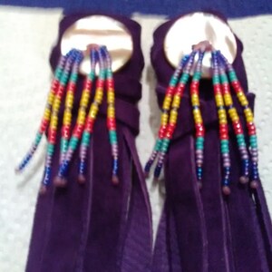Native American Braid Wraps, Handmade by Me, Deerskin Suede, Abalone ...