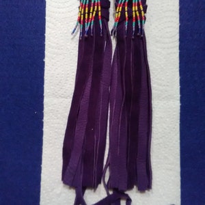 Native American Braid Wraps, Handmade by Me, Deerskin Suede, Abalone ...