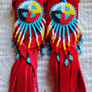 Beaded Medicine Wheel Braid Wraps, Handmade, Native American, 3 ...