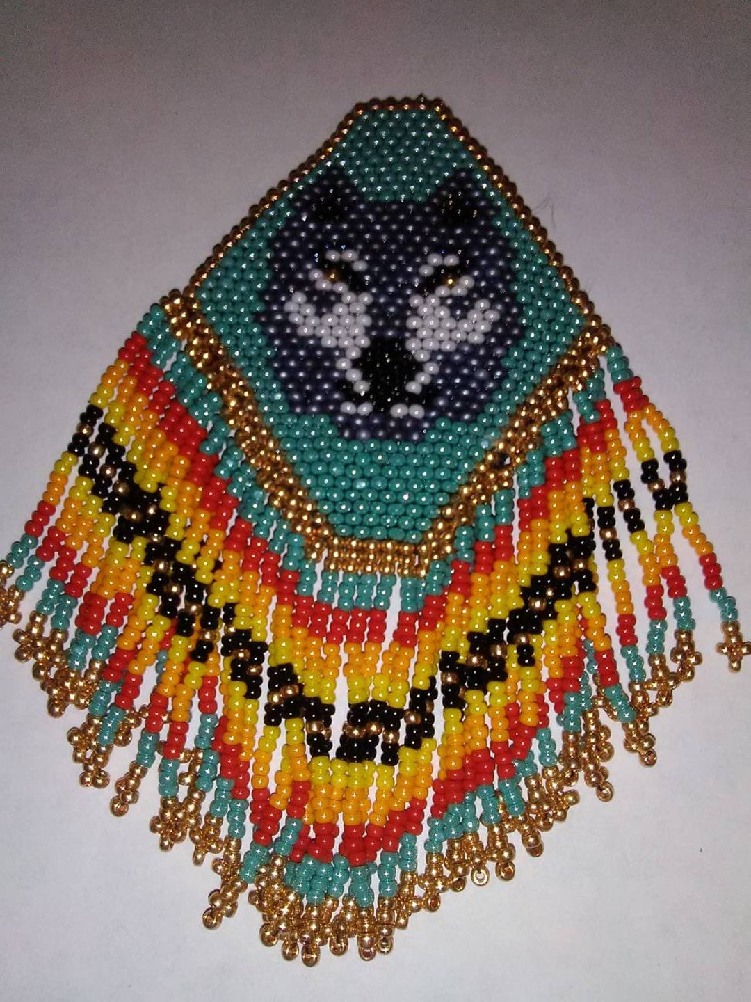 Wolf Moccasin Toe Plugs, Beaded, Handmade, Native American,pow Wow ...